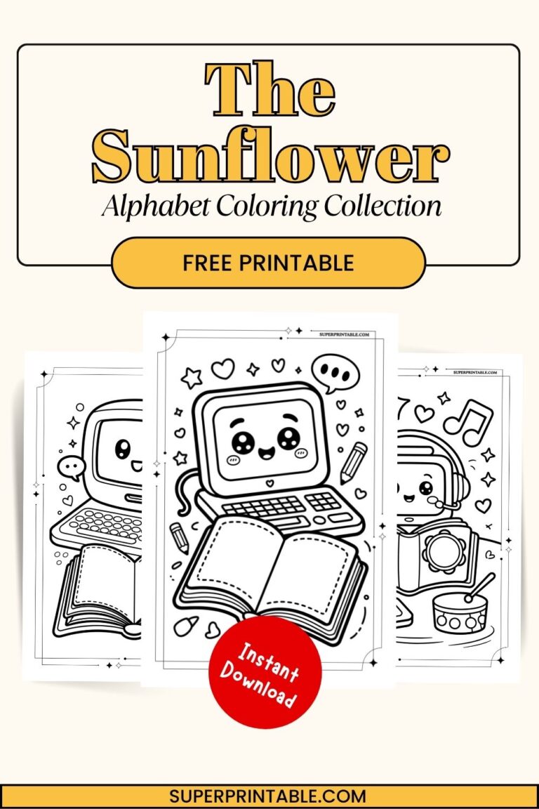 The Sunflower Alphabet Coloring Collection (Free PDF Printables)