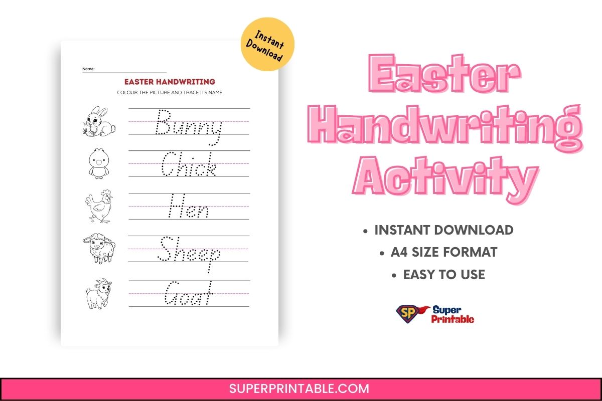 Easter Handwriting Activity (Free PDF Printable)