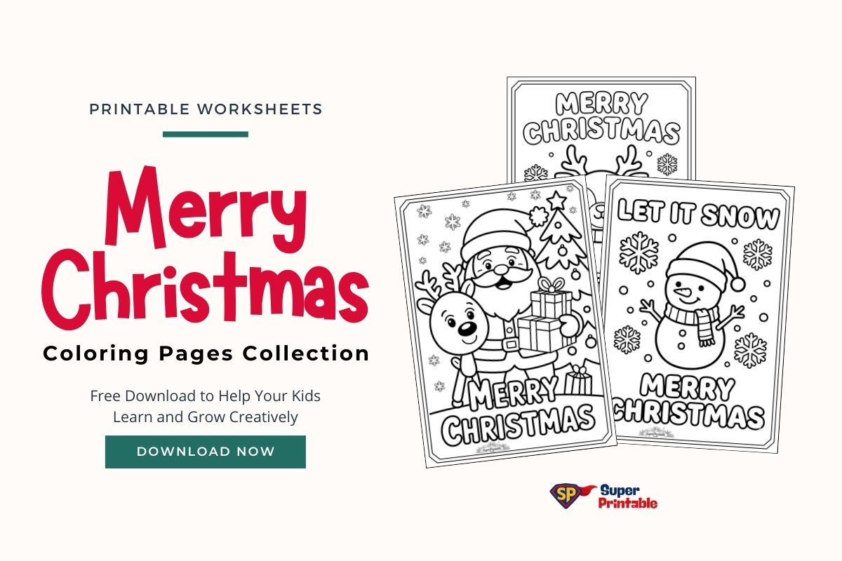 10 Merry Christmas Coloring Pages (Free PDF Printables)
