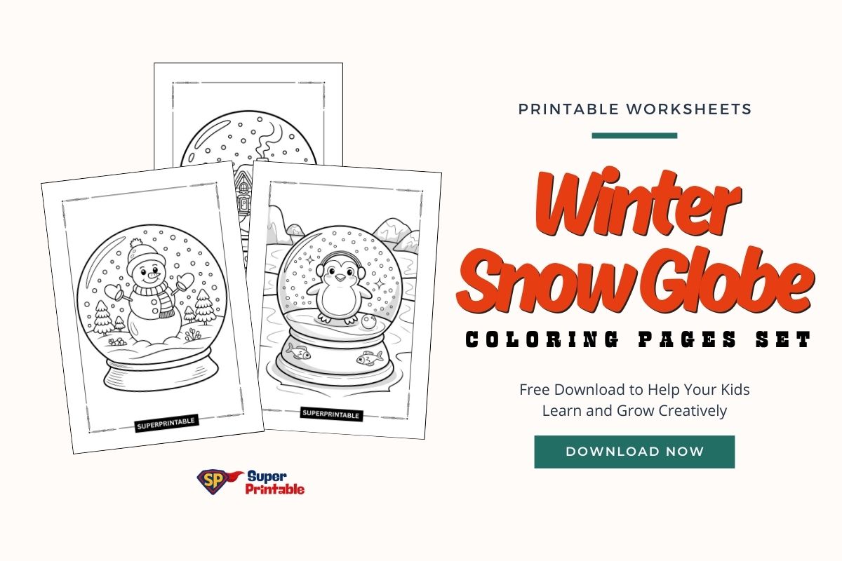 Winter Snow Globe Coloring Pages (Free PDF Printables)