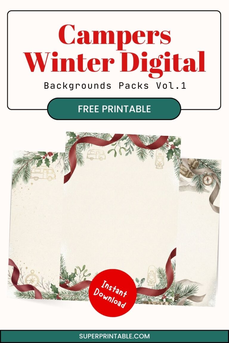 20 Campers Winter Digital Backgrounds Packs Vol.1 (Free PDF)