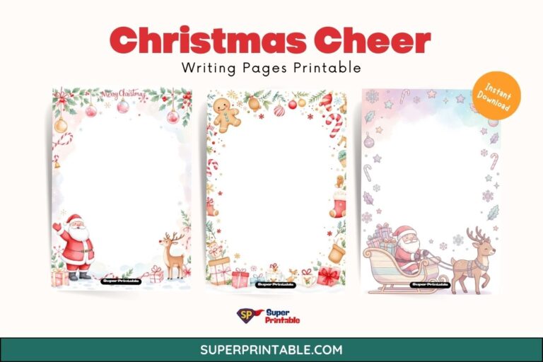 20+ Christmas Cheer Writing Pages (Free PDF Printables)