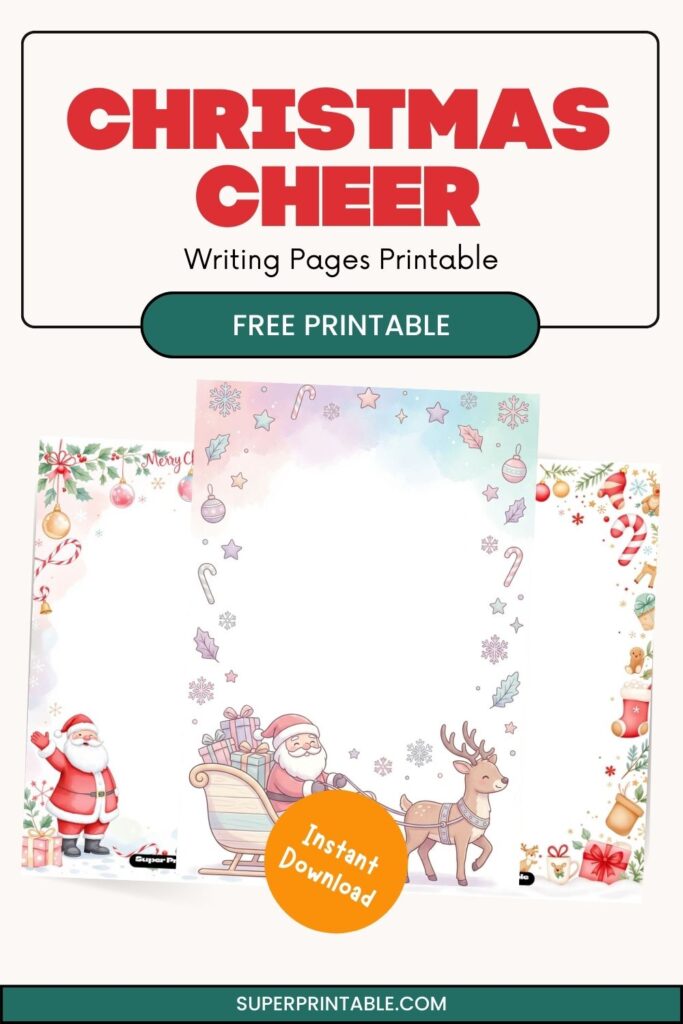 20+ Christmas Cheer Writing Pages (Free PDF Printables)