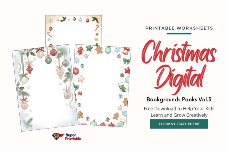 Christmas Digital Backgrounds Packs Vol.3 (Free PDF Printables)