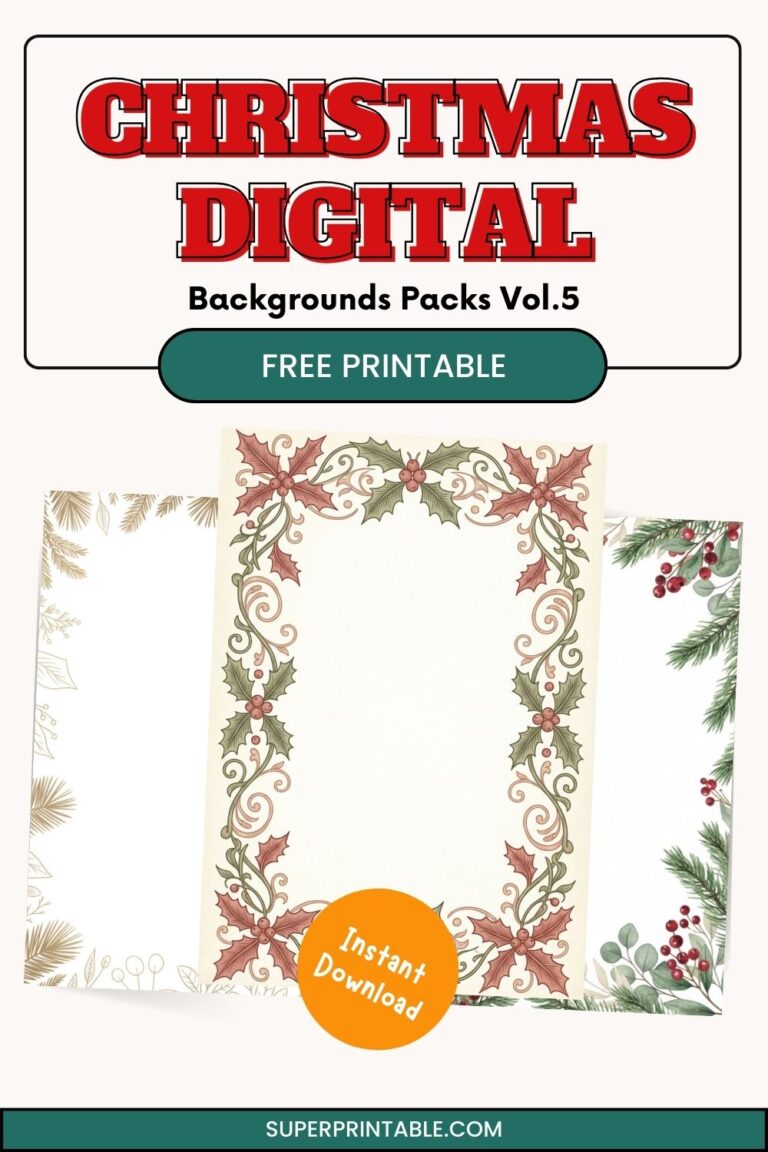 20 Christmas Digital Backgrounds Packs Vol.5 (Free PDF)