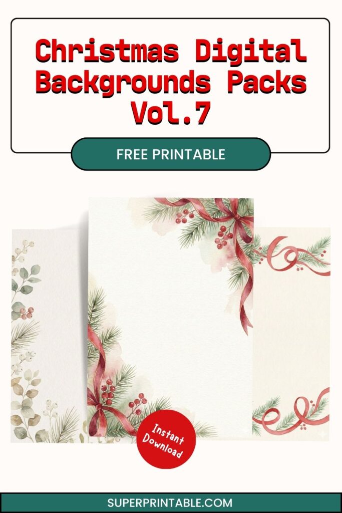 20+ Christmas Digital Backgrounds Packs Vol.7 (Free PDF)