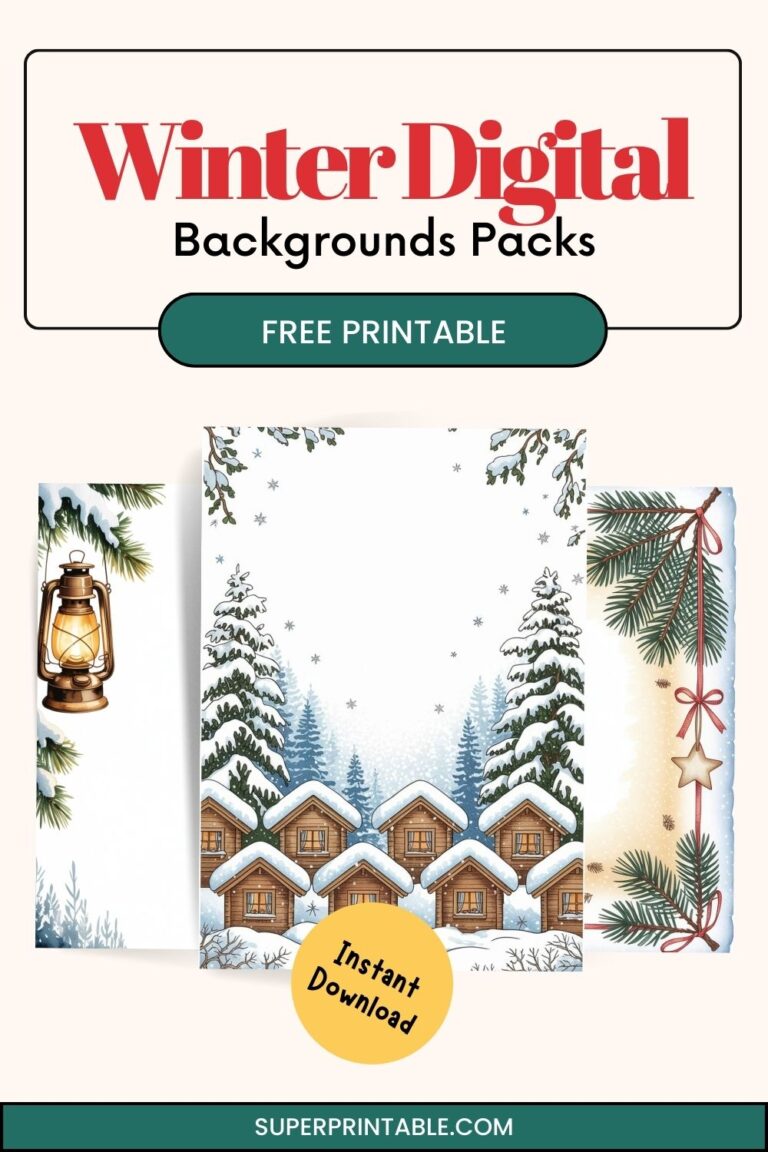 20+ Winter Digital Backgrounds Packs (Free PDF Printables)