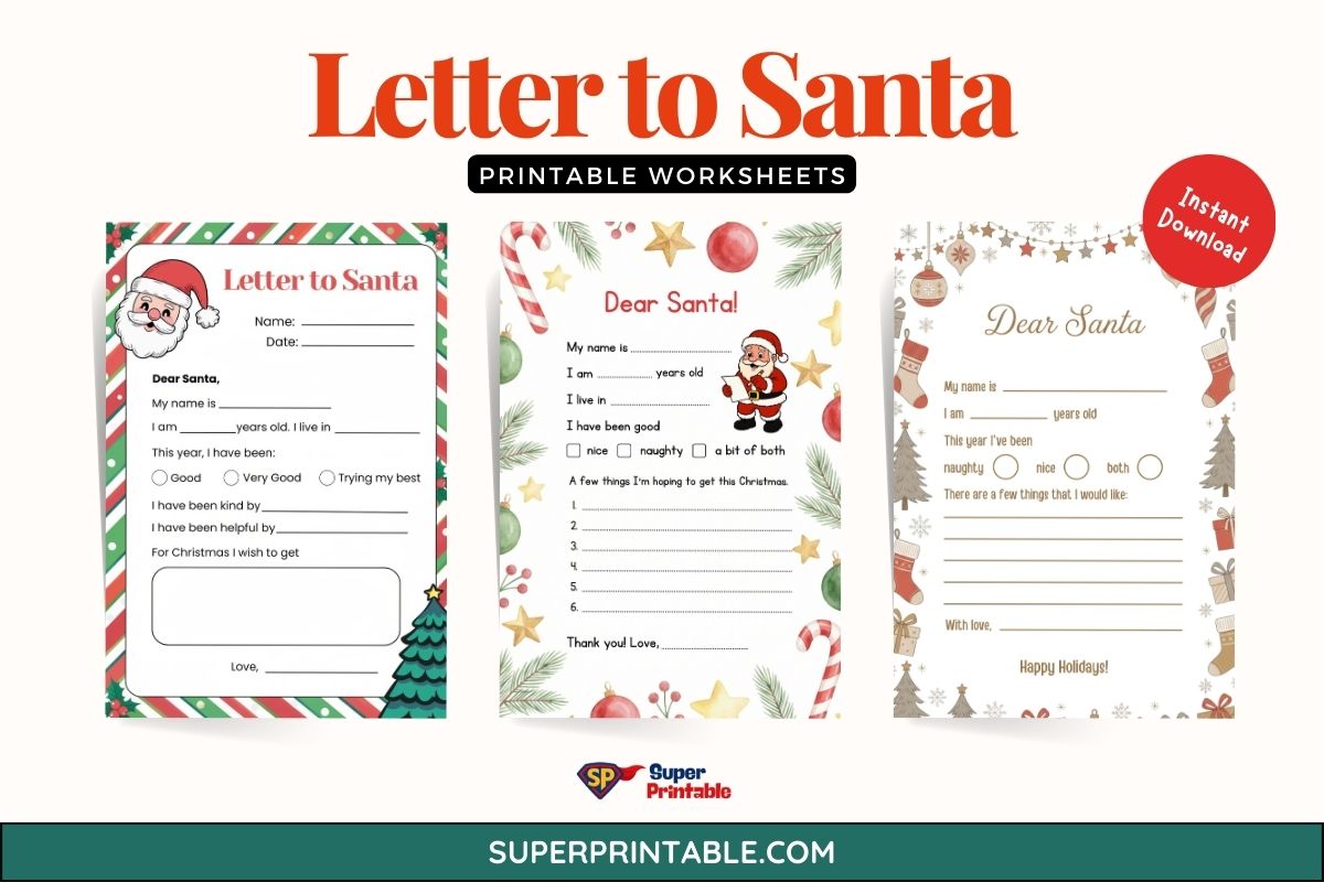 Letter to Santa Templates (Free PDF Printables)