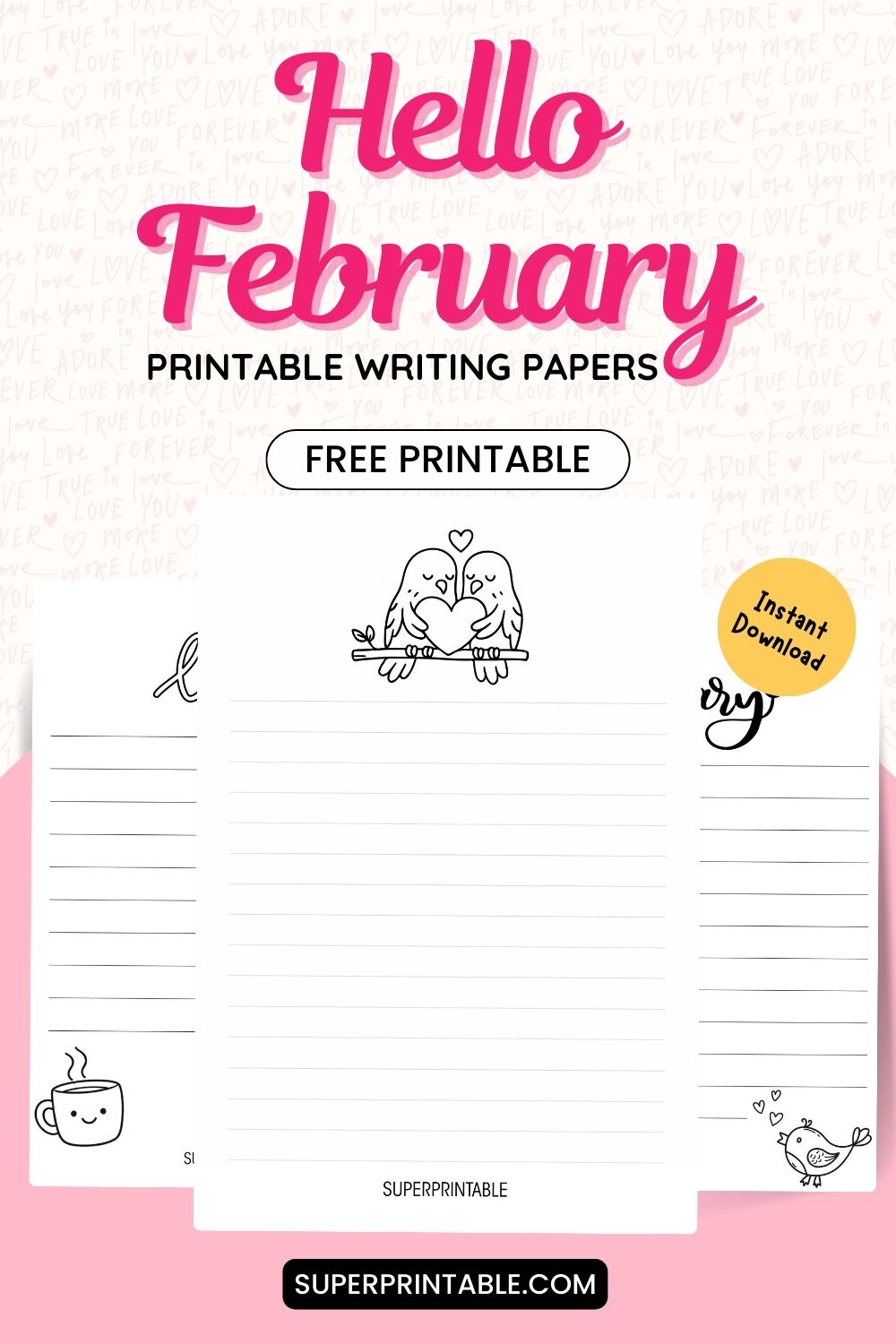 15 Hello February Printable Writing Papers (Free PDF Printables)