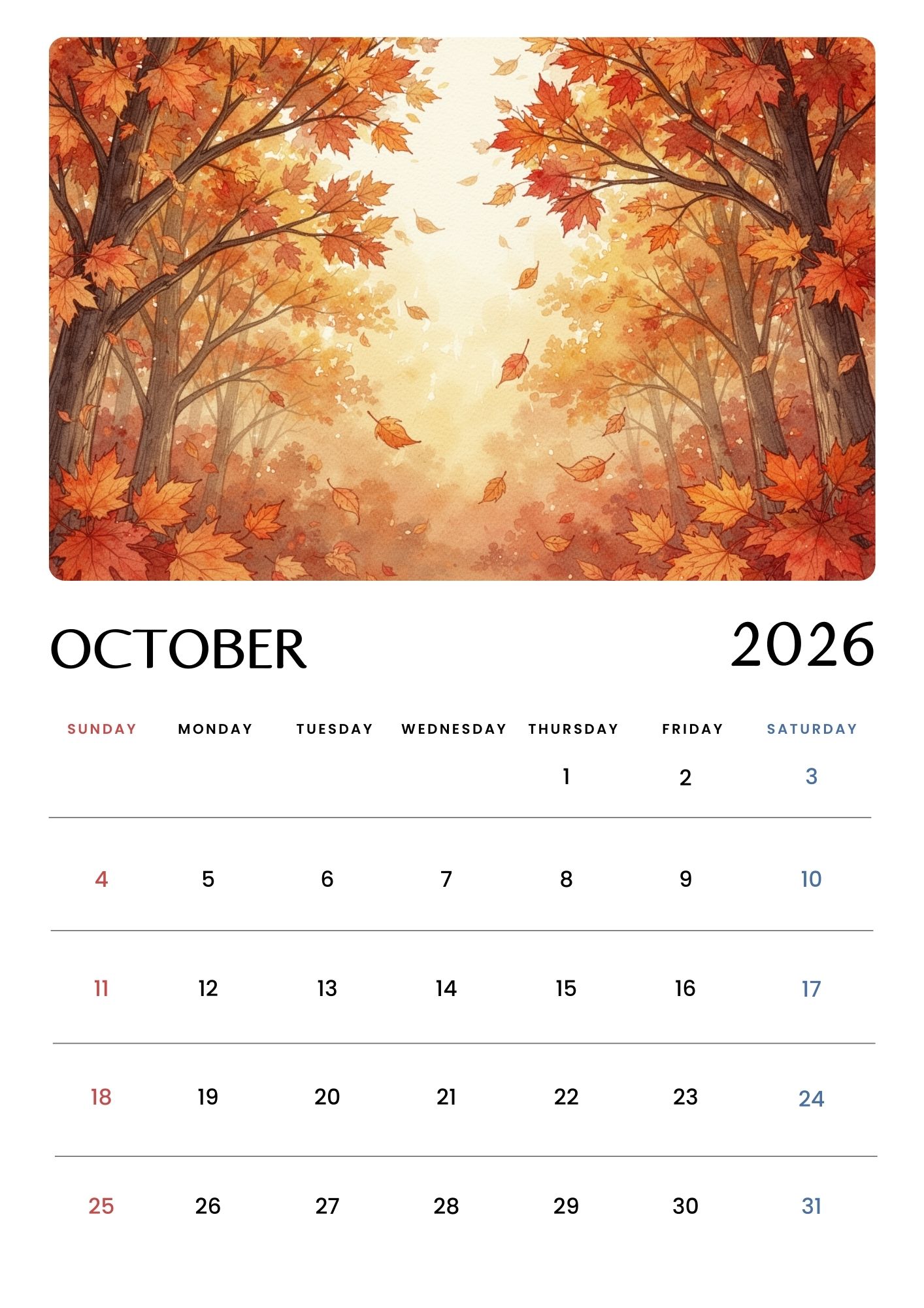 2026 Beautiful Seasons Nature Calendar (Free PDF Printables)