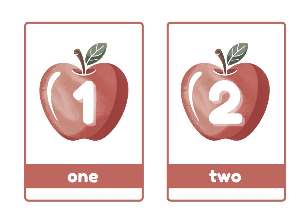 Apple Number Flashcards (Free Printable PDF)