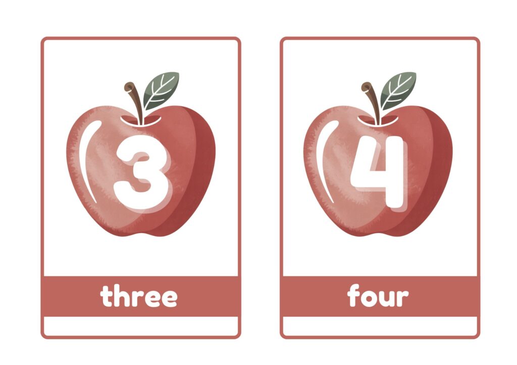 Apple Number Flashcards (Free Printable PDF)