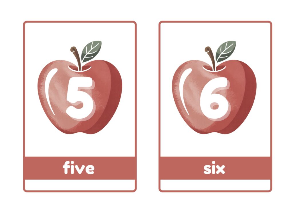 Apple Number Flashcards (Free Printable PDF)