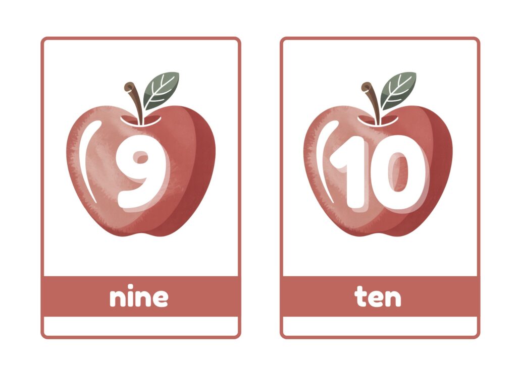 Apple Number Flashcards (Free Printable PDF)