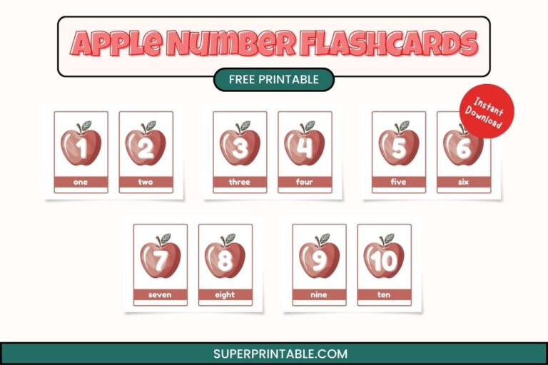 Apple Number Flashcards (Free Printable PDF)