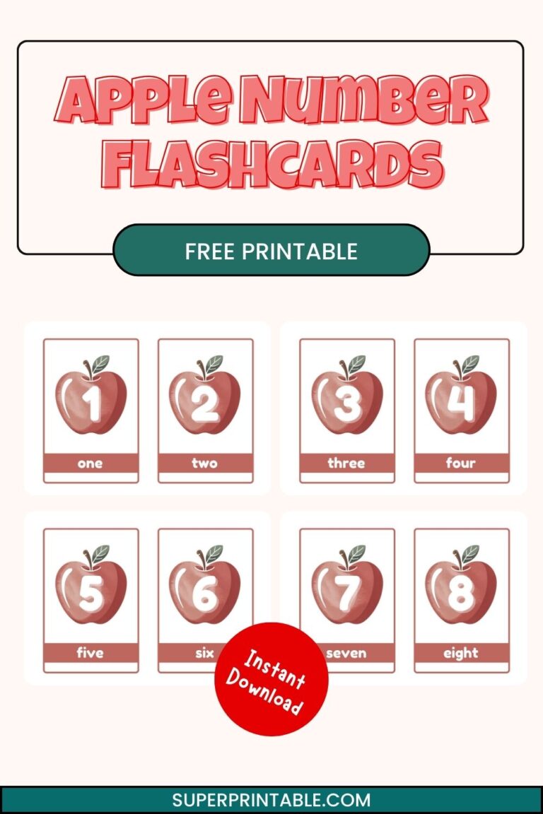 Apple Number Flashcards (Free Printable PDF)