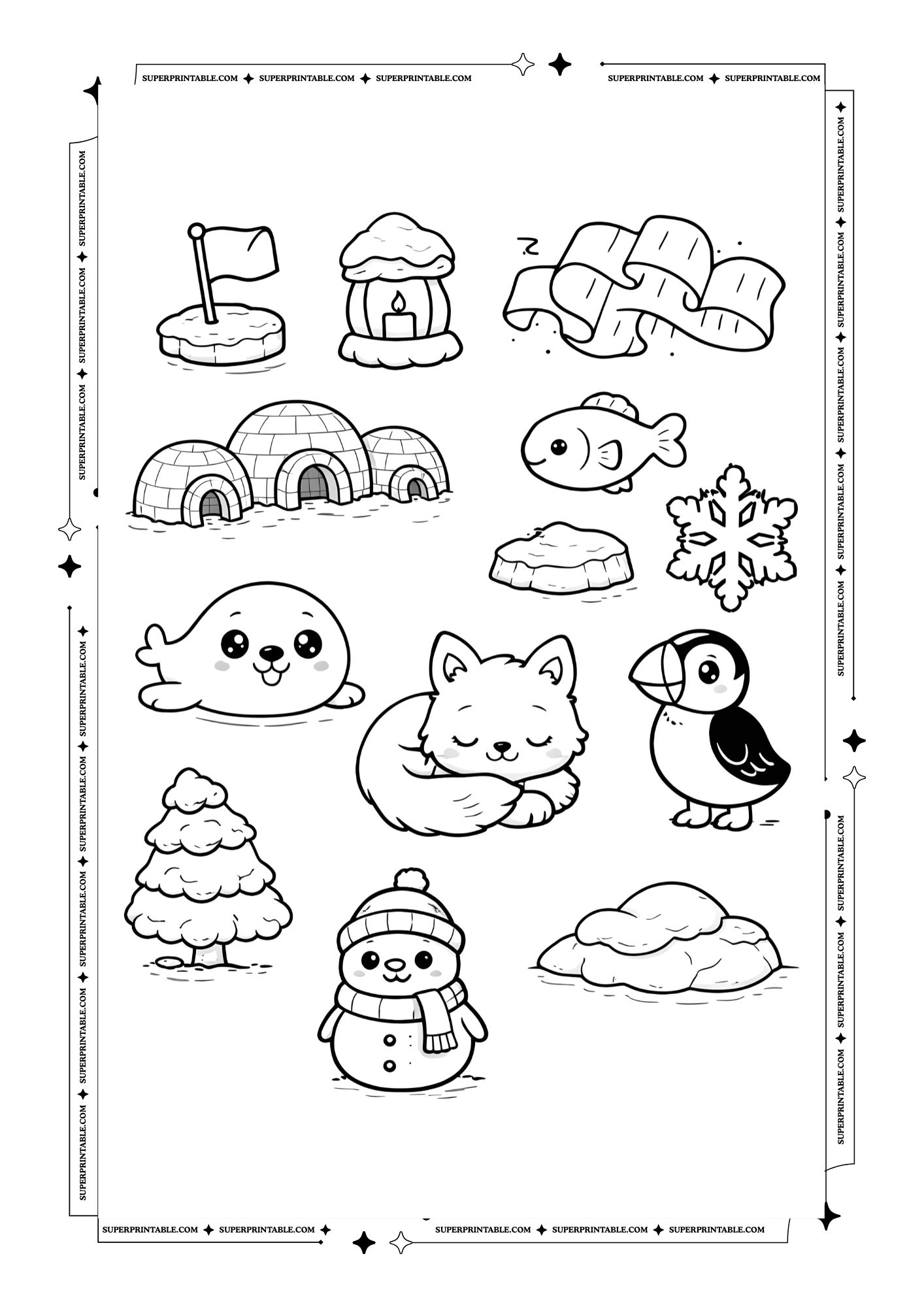12+ Arctic Animals Coloring Pages (Free PDF Printables)