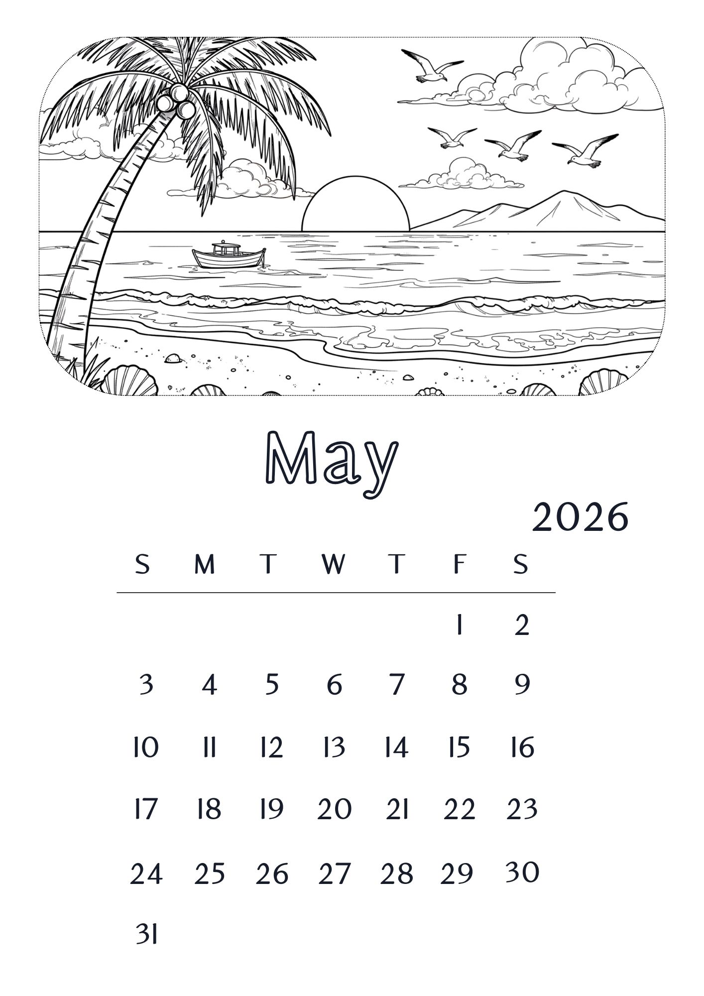 Childhood Natural Scenery Calendar 2026 (Free PDF Printables)
