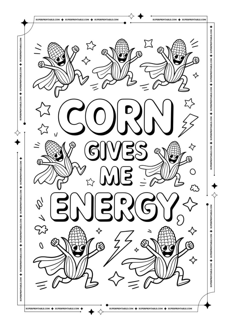 15+ Corn Healthy Poster Coloring Pages (Free PDF Printables)