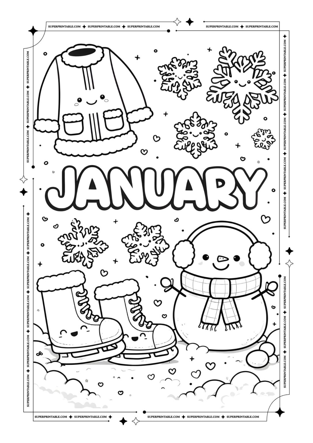Cute Months Coloring Pages (Free PDF Printables)