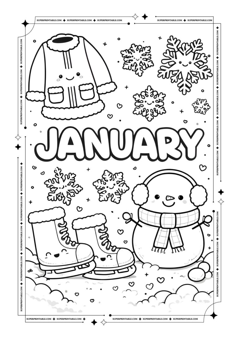 Cute Months Coloring Pages (Free PDF Printables)