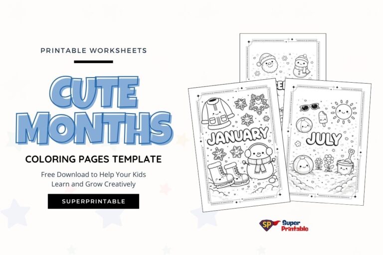 Cute Months Coloring Pages (Free PDF Printables)