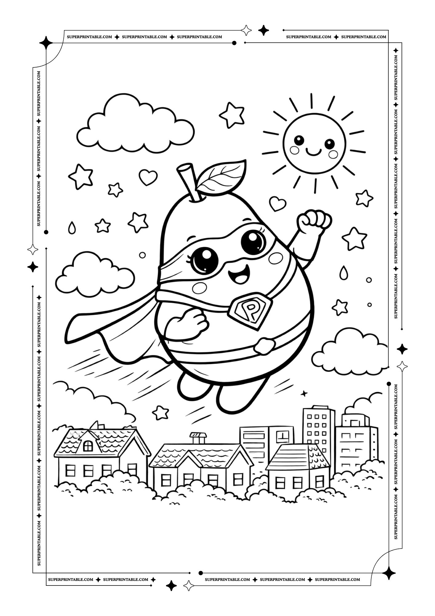 25 Cute Pear Coloring Pages (Free PDF Printables)