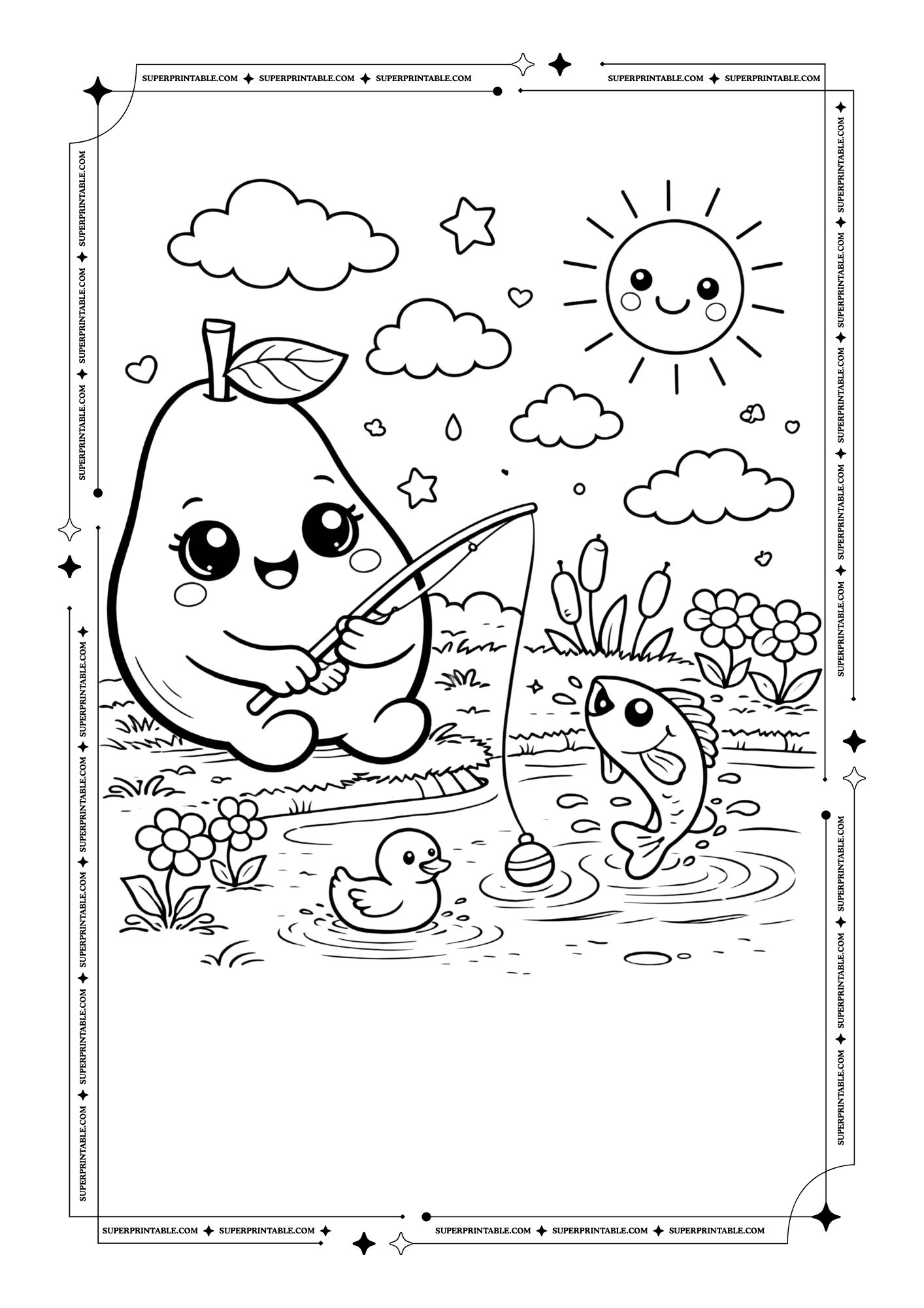 25 Cute Pear Coloring Pages (Free PDF Printables)