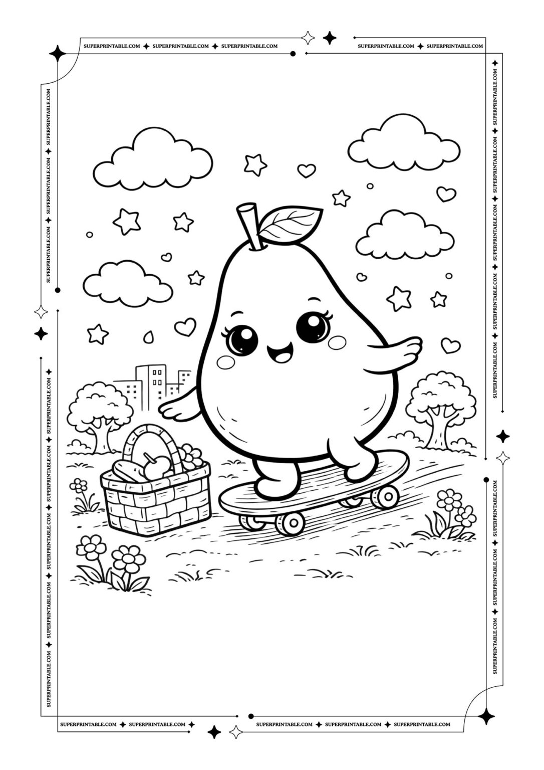 25 Cute Pear Coloring Pages (Free PDF Printables)