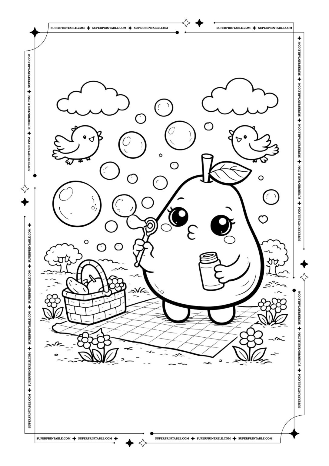 25 Cute Pear Coloring Pages (Free PDF Printables)