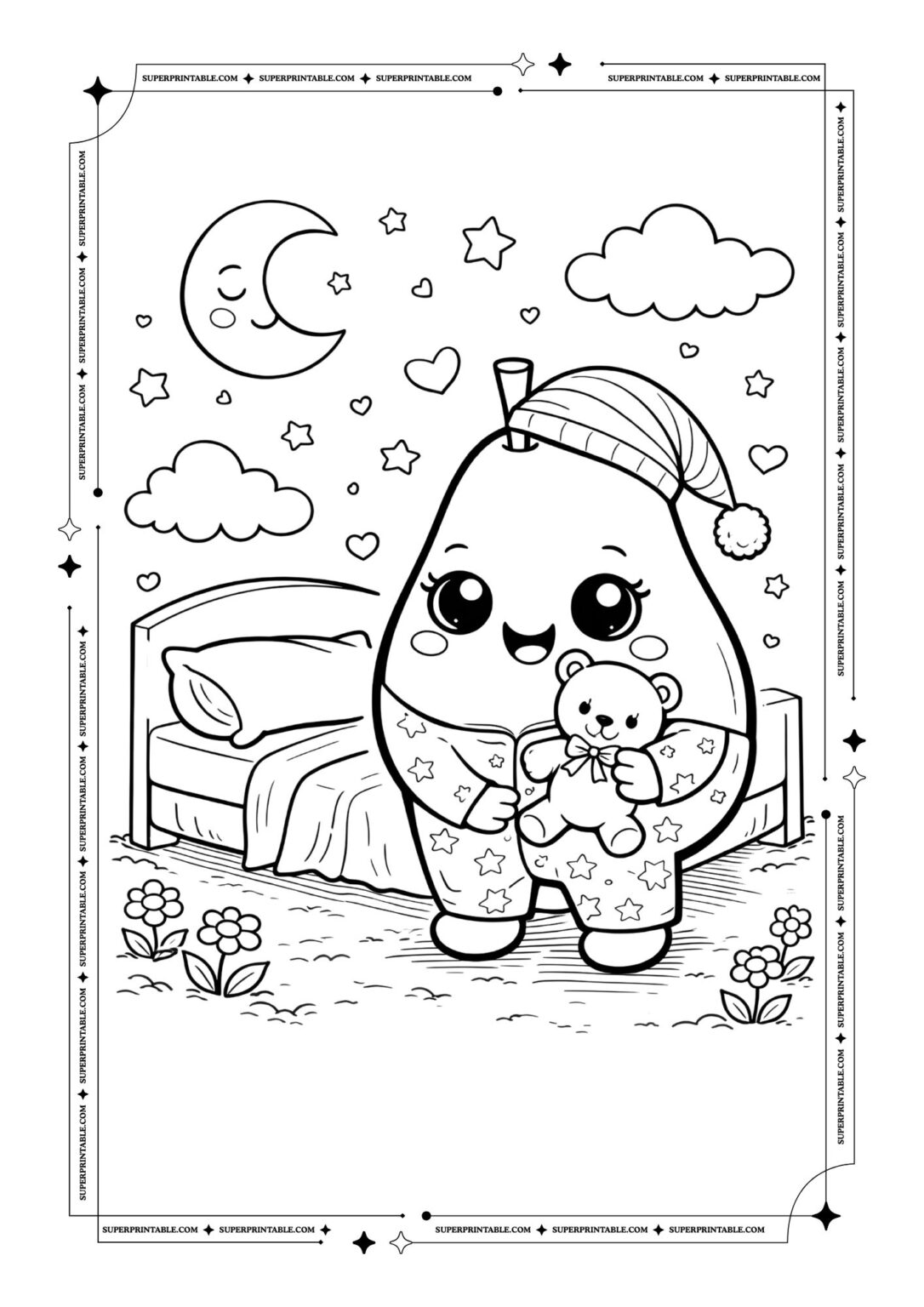 25 Cute Pear Coloring Pages (Free PDF Printables)
