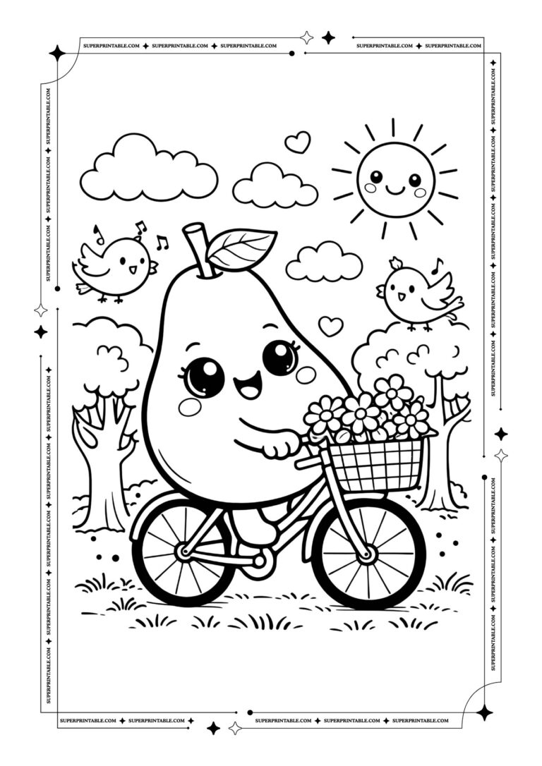25 Cute Pear Coloring Pages (Free PDF Printables)
