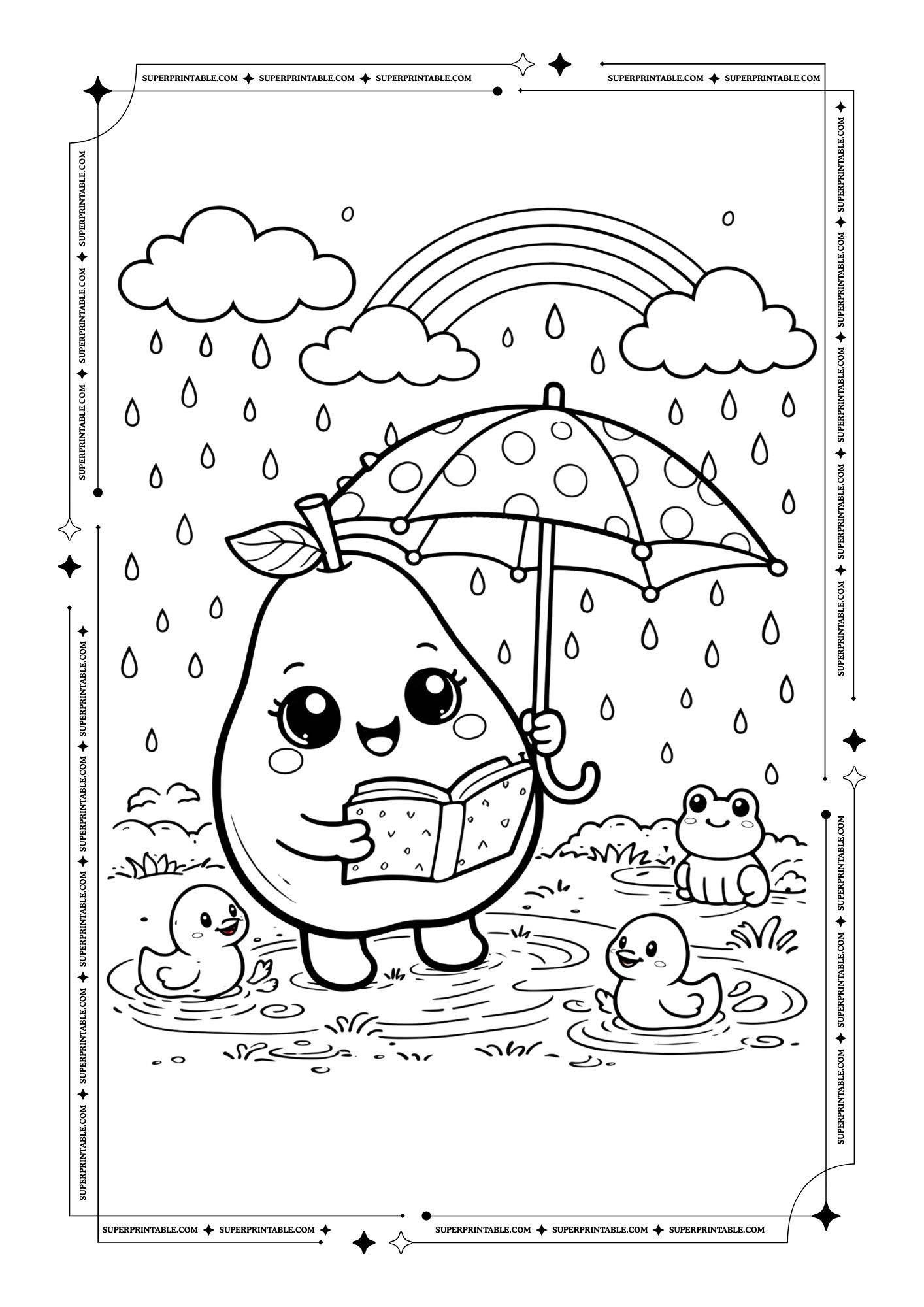 25 Cute Pear Coloring Pages (Free PDF Printables)