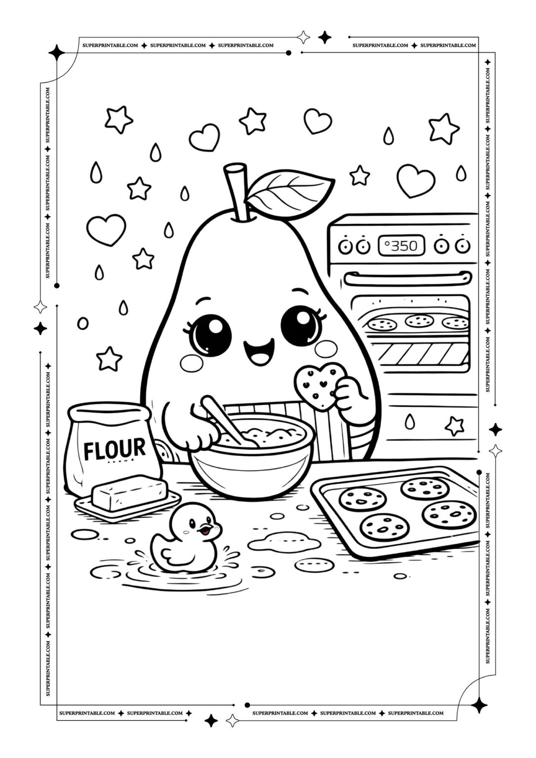 25 Cute Pear Coloring Pages (Free PDF Printables)