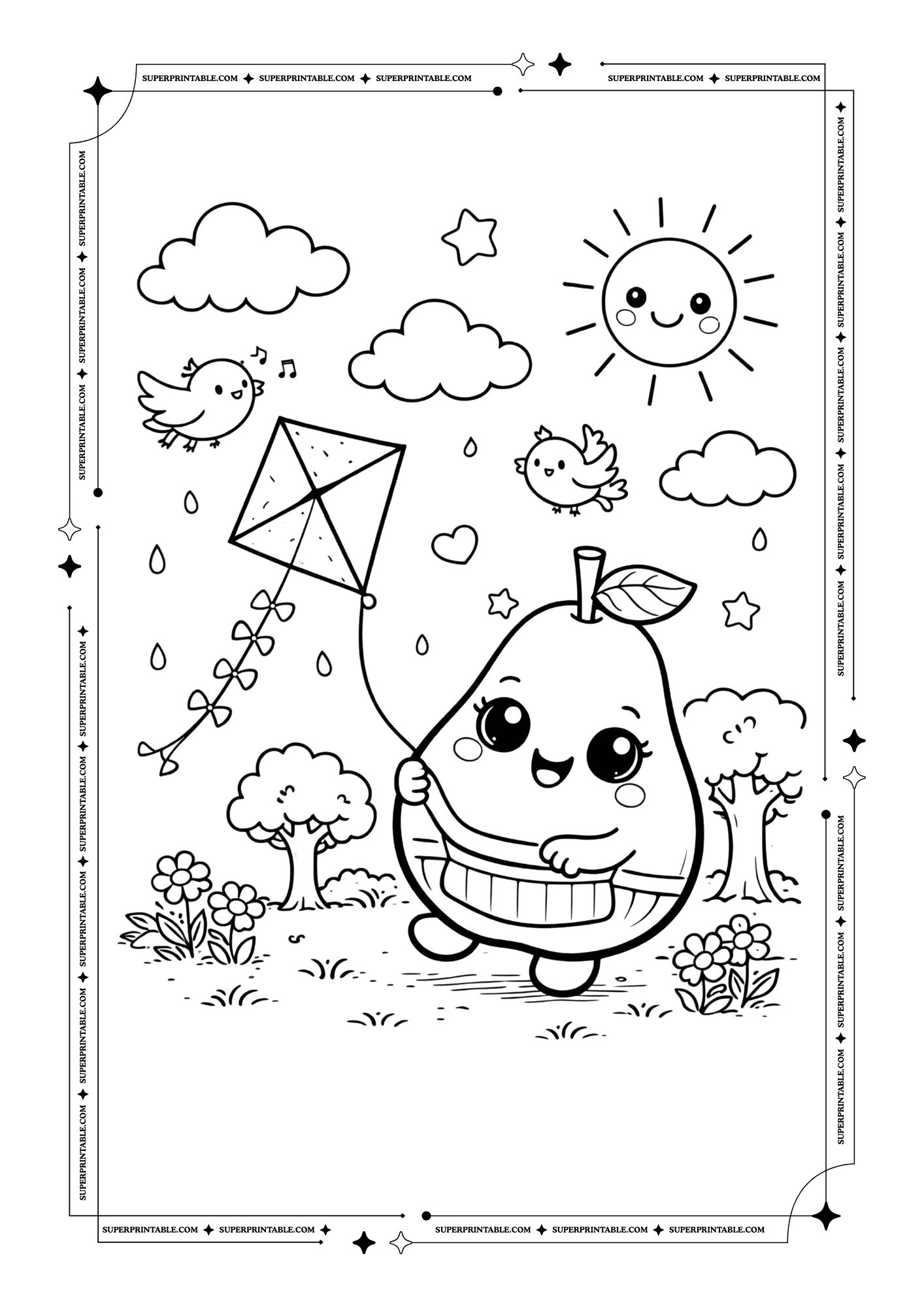 25 Cute Pear Coloring Pages (Free PDF Printables)