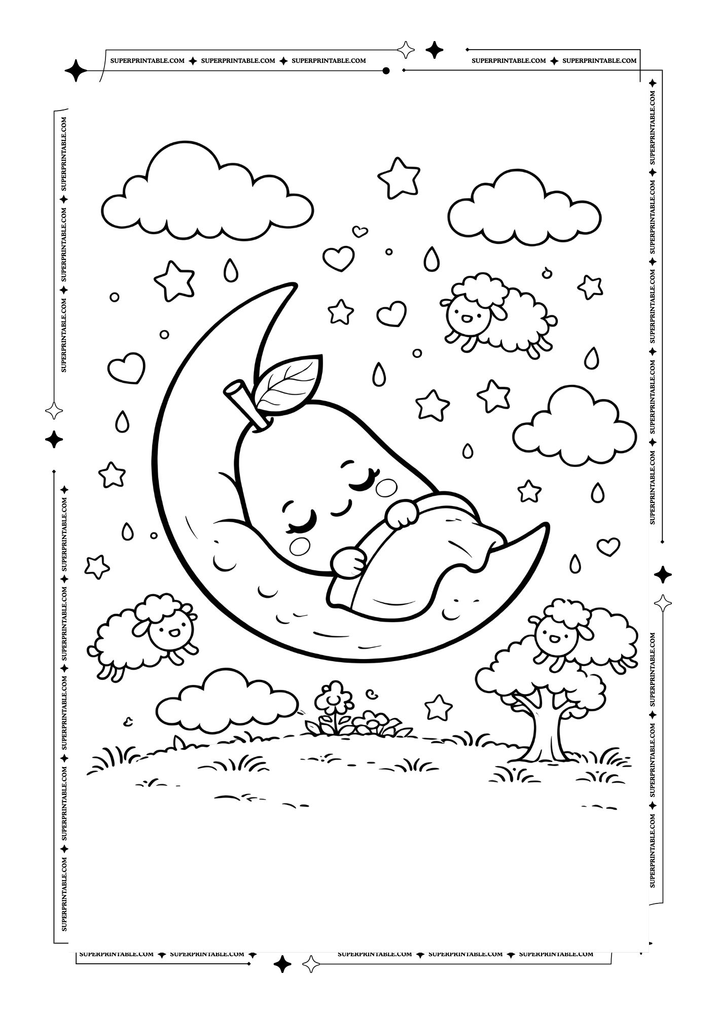 25 Cute Pear Coloring Pages (Free PDF Printables)