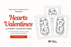 Hearts Valentines Alphabet Coloring Pages (Free PDF Printables ...