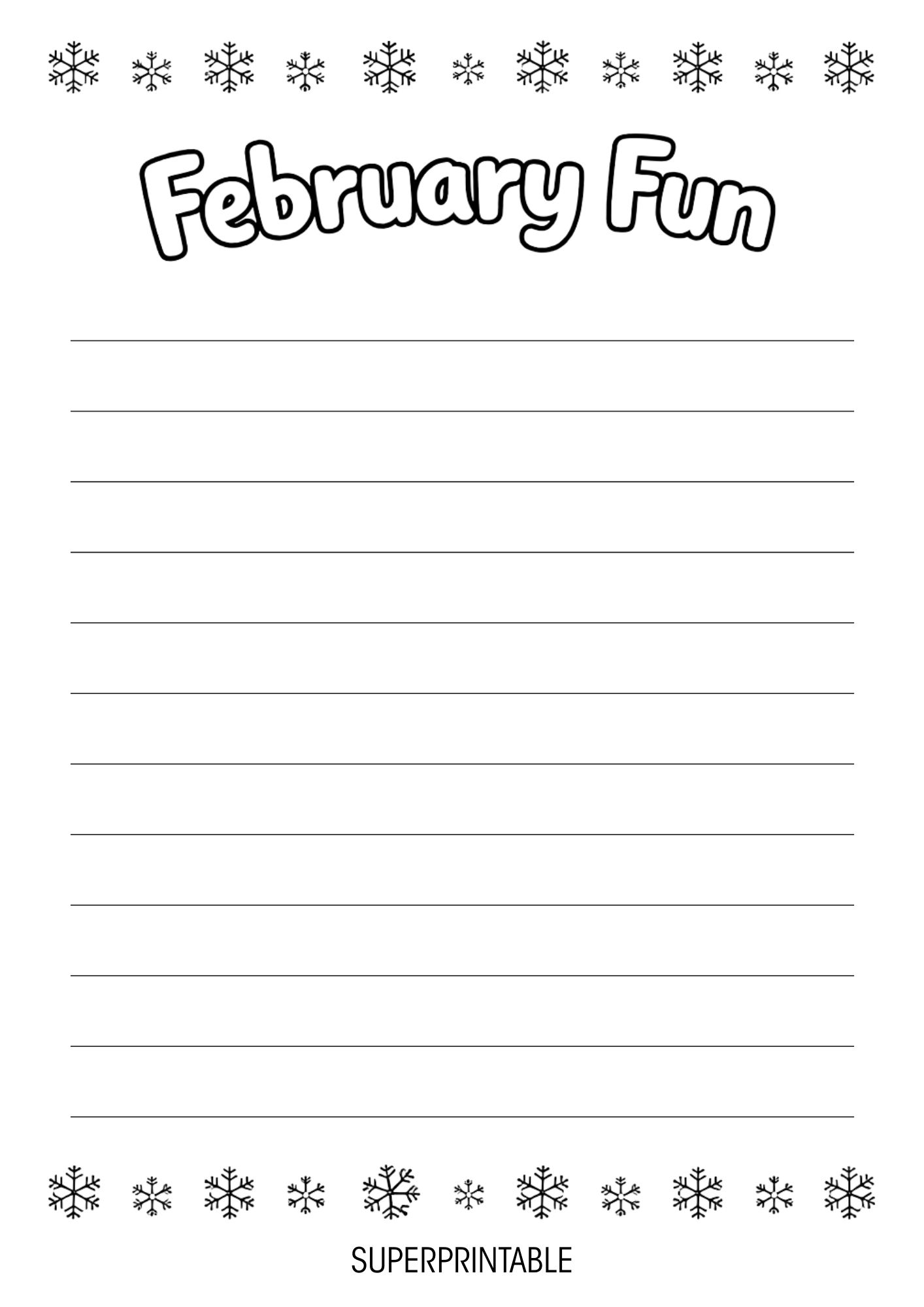 15 Hello February Printable Writing Papers (Free PDF Printables)