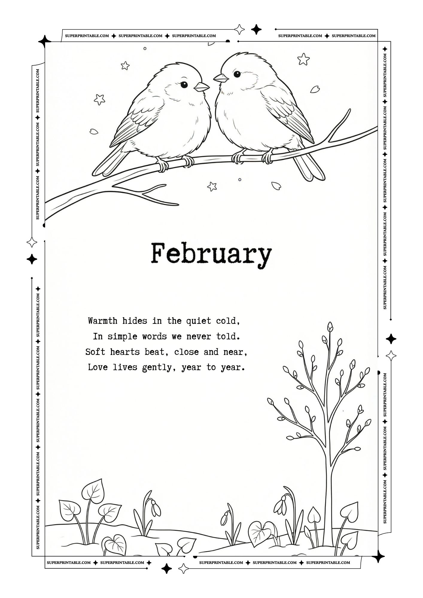 12+ Poems & Gentle Months Coloring Pages (Free PDF Printables)