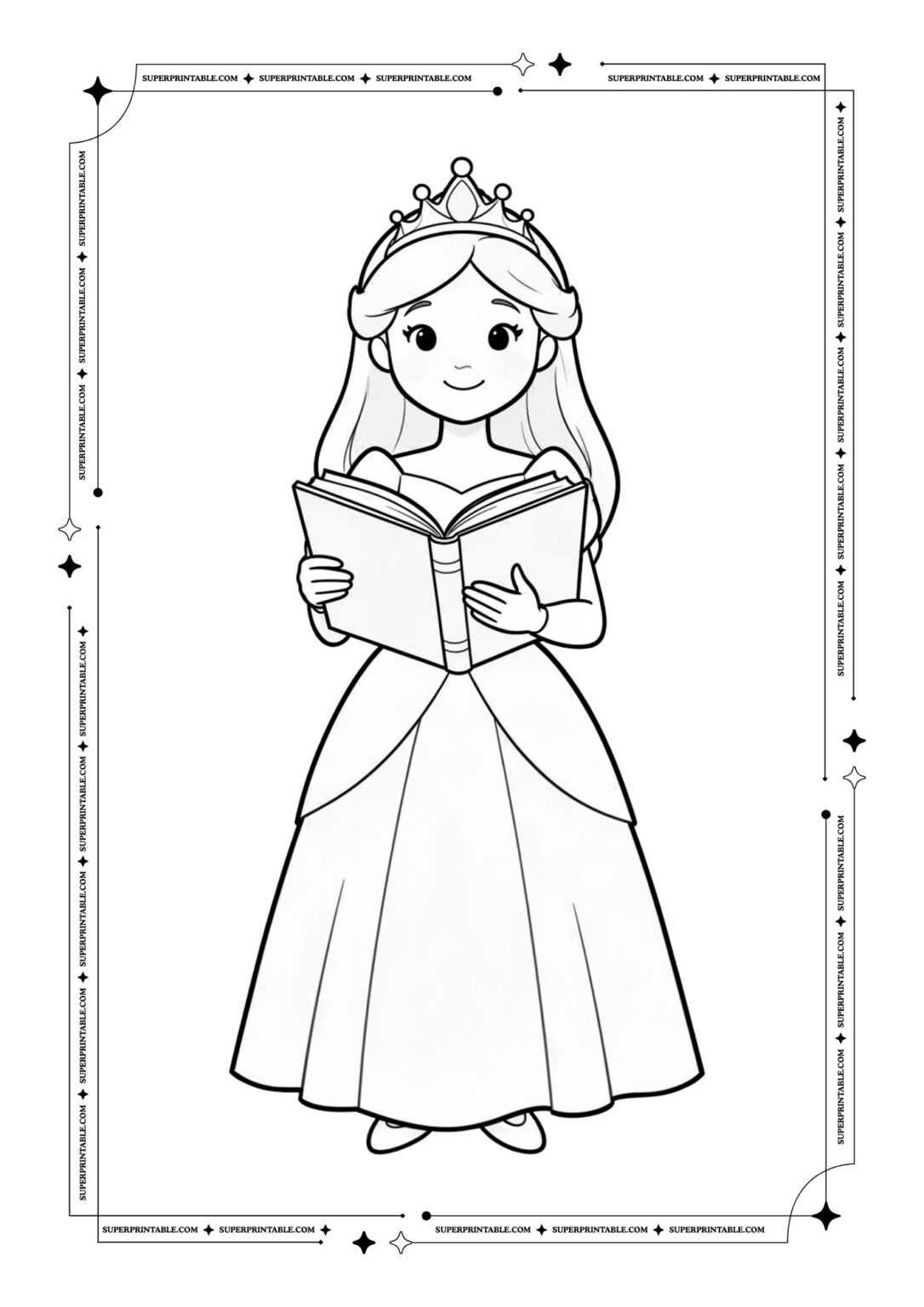 15+ Simple Princess Coloring Pages For Kids (Free PDF)