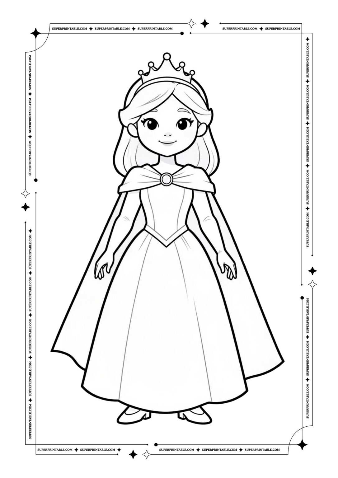 15+ Simple Princess Coloring Pages For Kids (Free PDF)