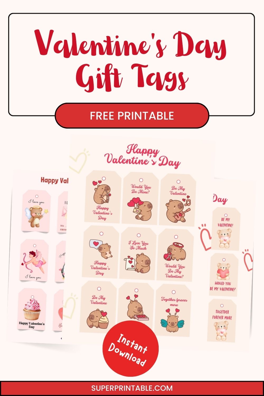 Valentine's Day Gift Tags (Free PDF Printables)