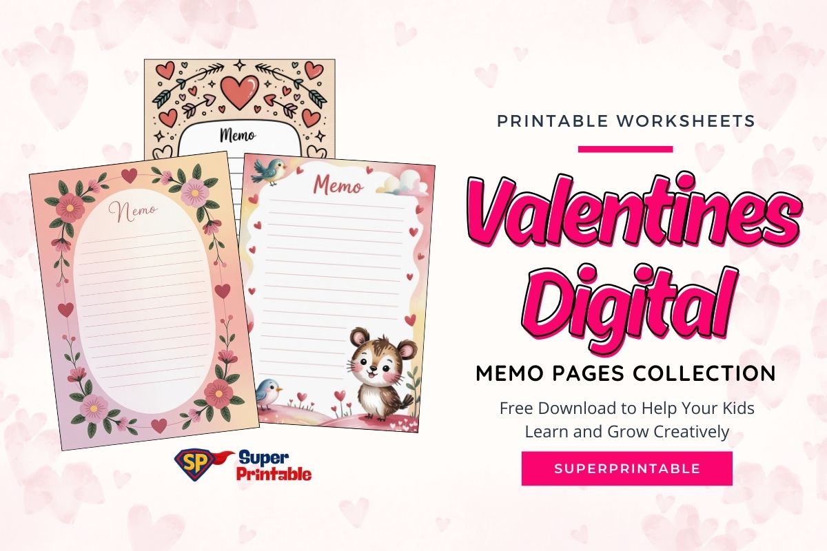 Valentines Digital Memo Pages (Free PDF Printables)