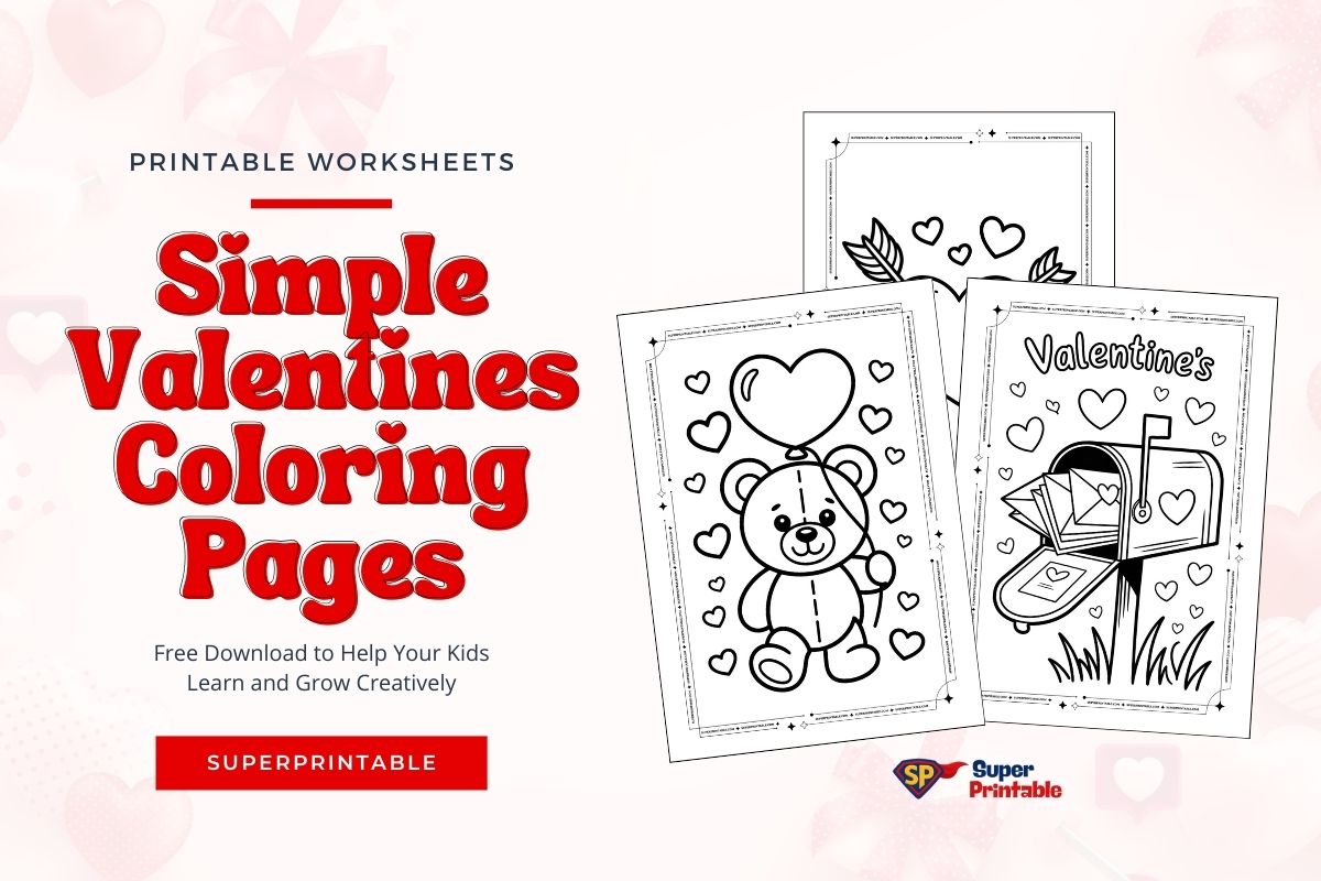 10+ Simple Valentines Coloring Pages (Free PDF Printables)