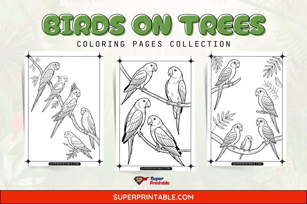 12+ Birds On Trees Coloring Pages (Free PDF Printables)