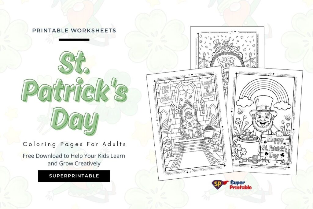 12+ St. Patrick's Day Coloring For Adults (Free PDF Printables)