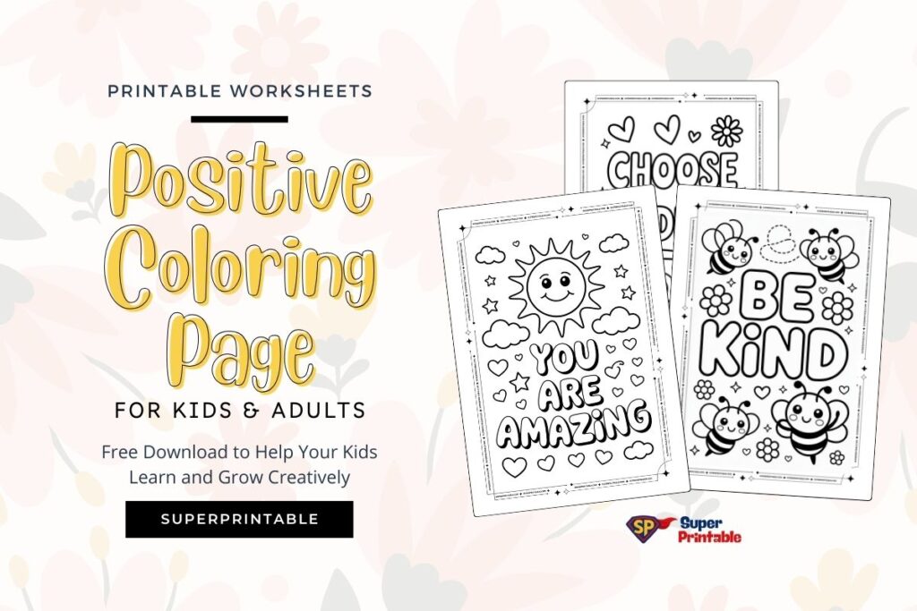 20+ Positive Coloring Pages (Free PDF Printables)