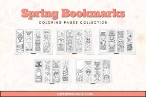 20 Spring Bookmarks Coloring Collection (Free PDF Printables)