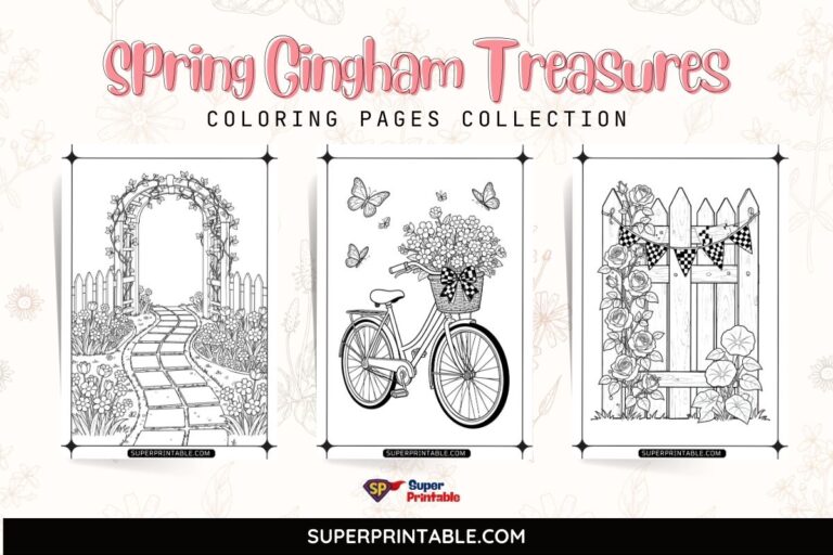30 Spring Gingham Treasures Coloring Pages (Free PDF)