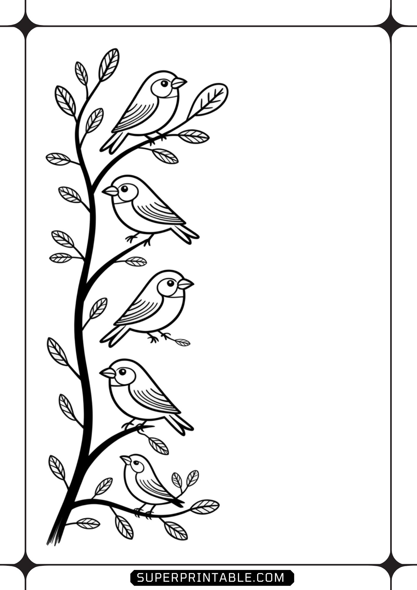12+ Birds On Trees Coloring Pages (Free PDF Printables)